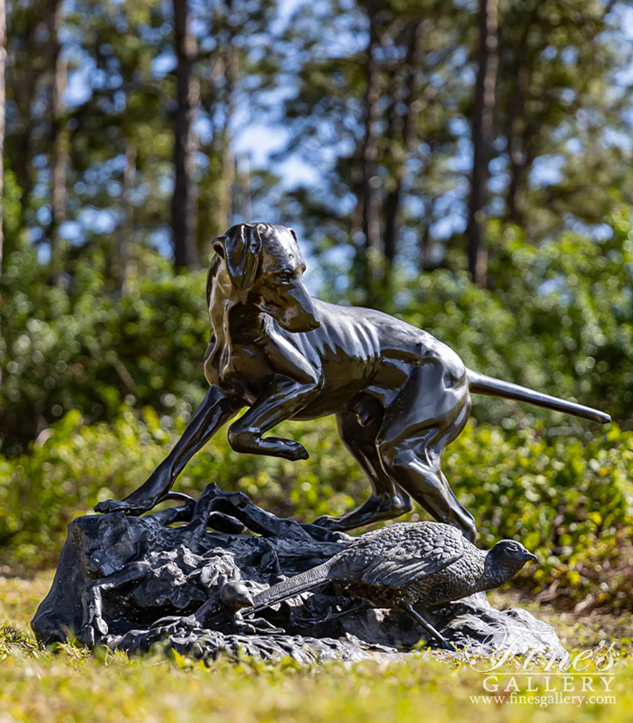 Bronze Dog Statues | Playful Pet Sculpture | Fine's Gallery