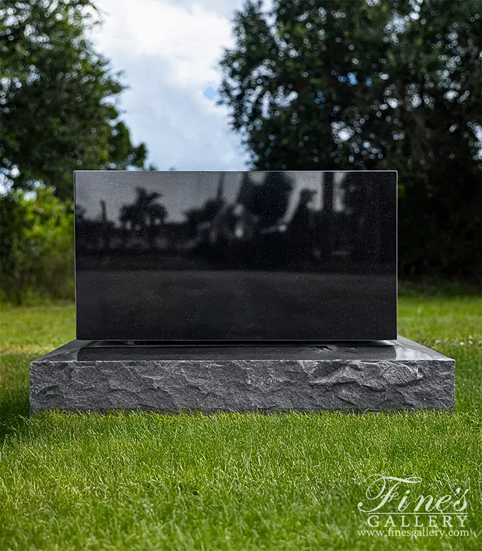 Solid Black Granite & Rocky Edge Sub Base – 38×22×32.5″