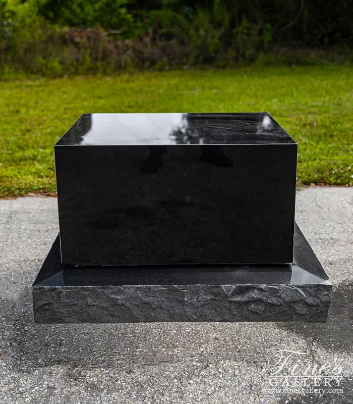 Solid Black Granite & Rocky Edge Sub Base – 38×22×32.5″