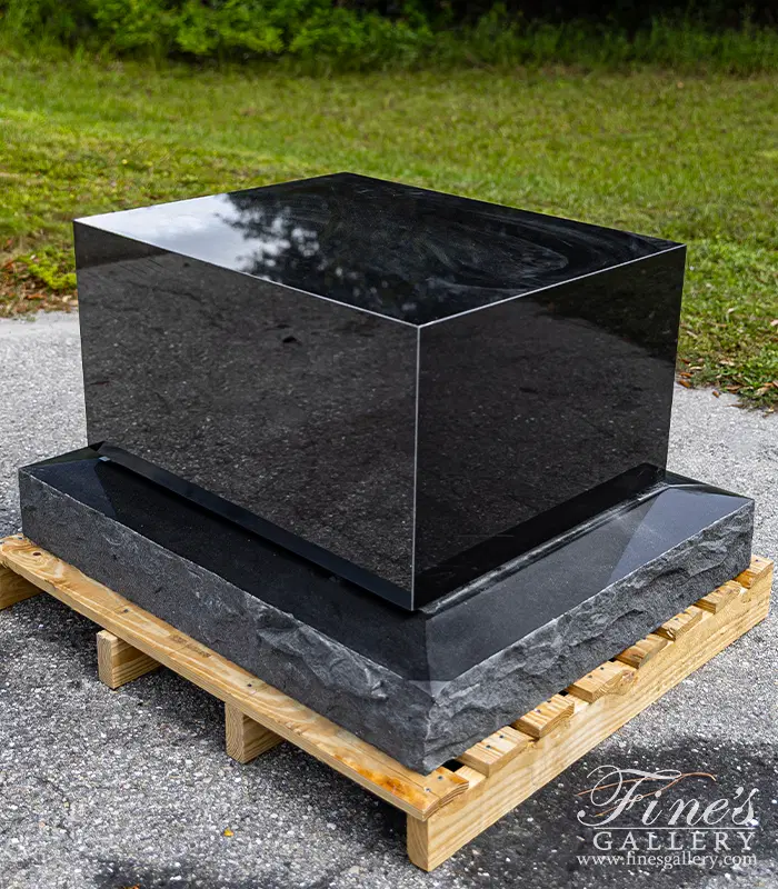 Solid Black Granite & Rocky Edge Sub Base – 38×22×32.5″