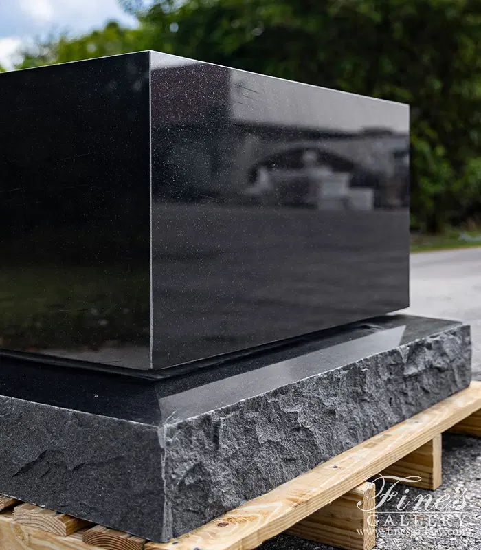 Solid Black Granite & Rocky Edge Sub Base – 38×22×32.5″