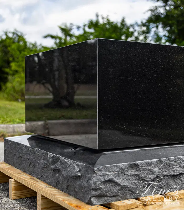 Solid Black Granite & Rocky Edge Sub Base – 38×22×32.5″