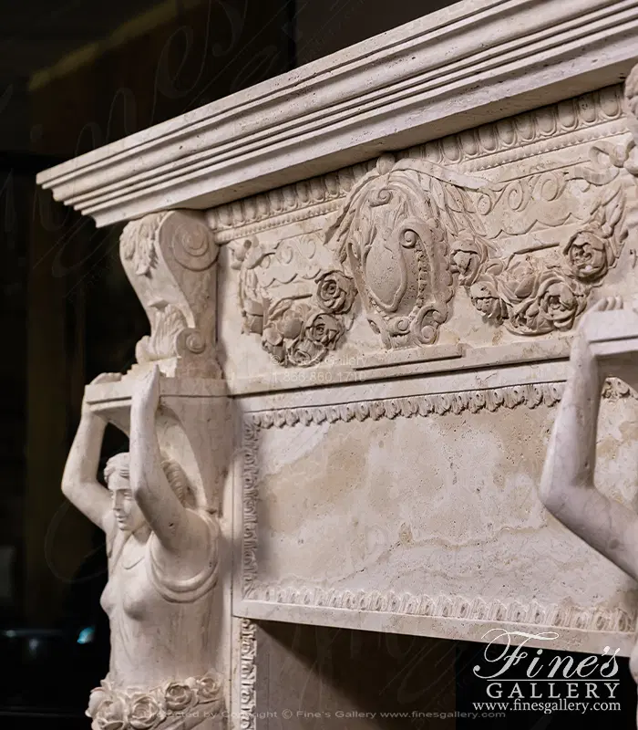 Finesgallery.com - Oversized Figural Maidens with Rose Garlands Mantel ...
