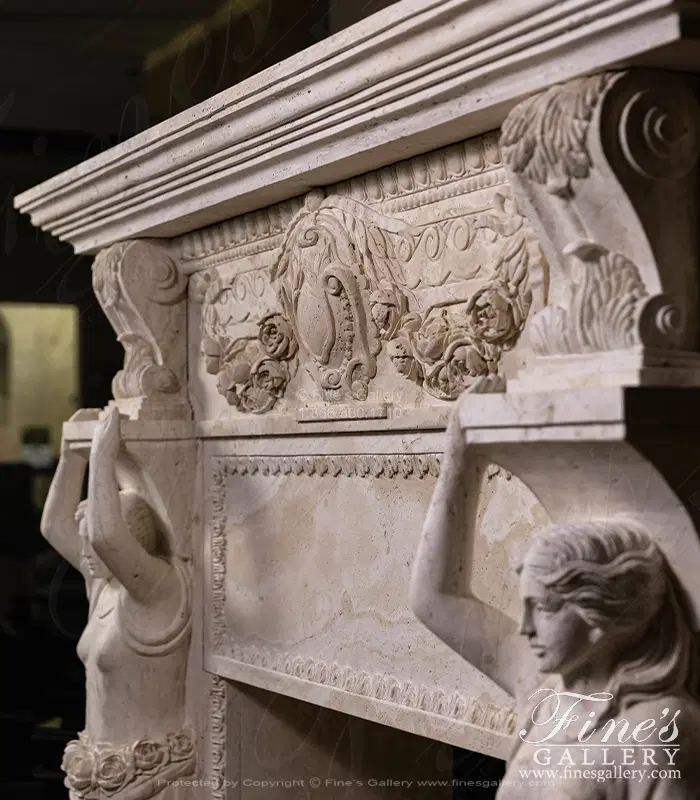 Finesgallery.com - Oversized Figural Maidens with Rose Garlands Mantel ...