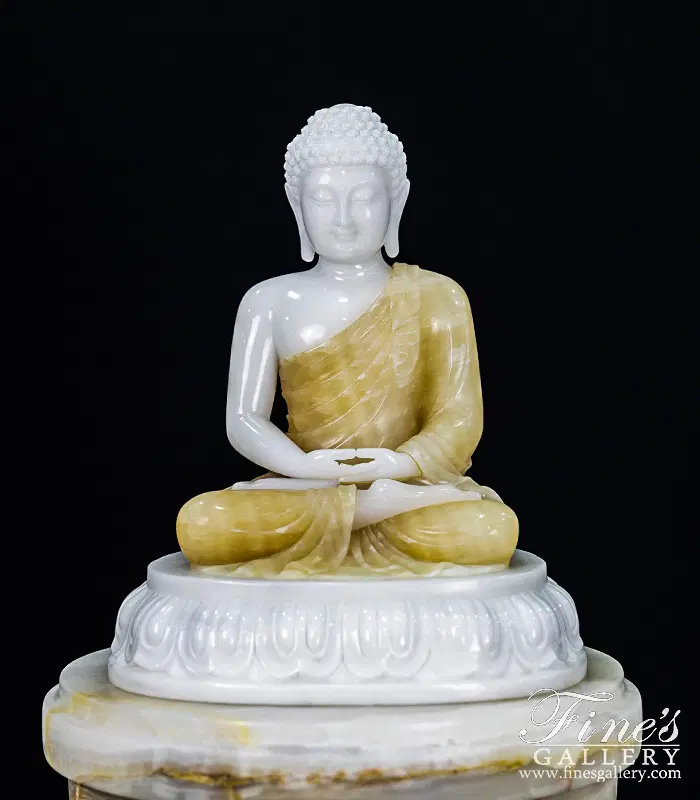 Marble Statues - 15 Inch Marble And Onyx Buddha Statue - MS-1436 - Fine ...