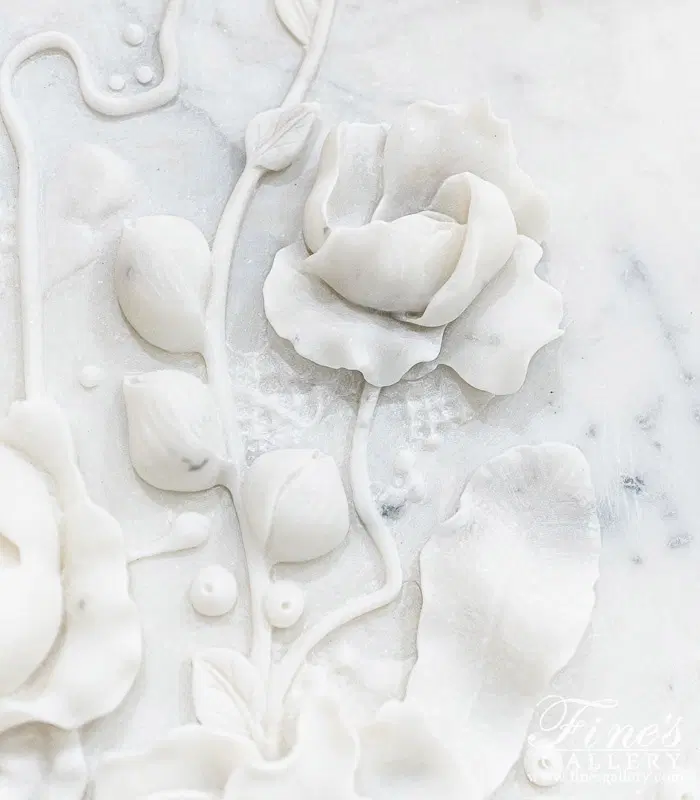Marble Statues - Elaborate Carved Marble Floral Scrollwork Relief - MS ...